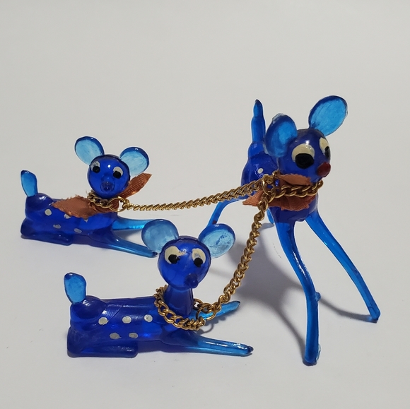 Vintage | Accents | Vintage Blue Deer Set Of 3 Attached Mcm Decor 5s ...